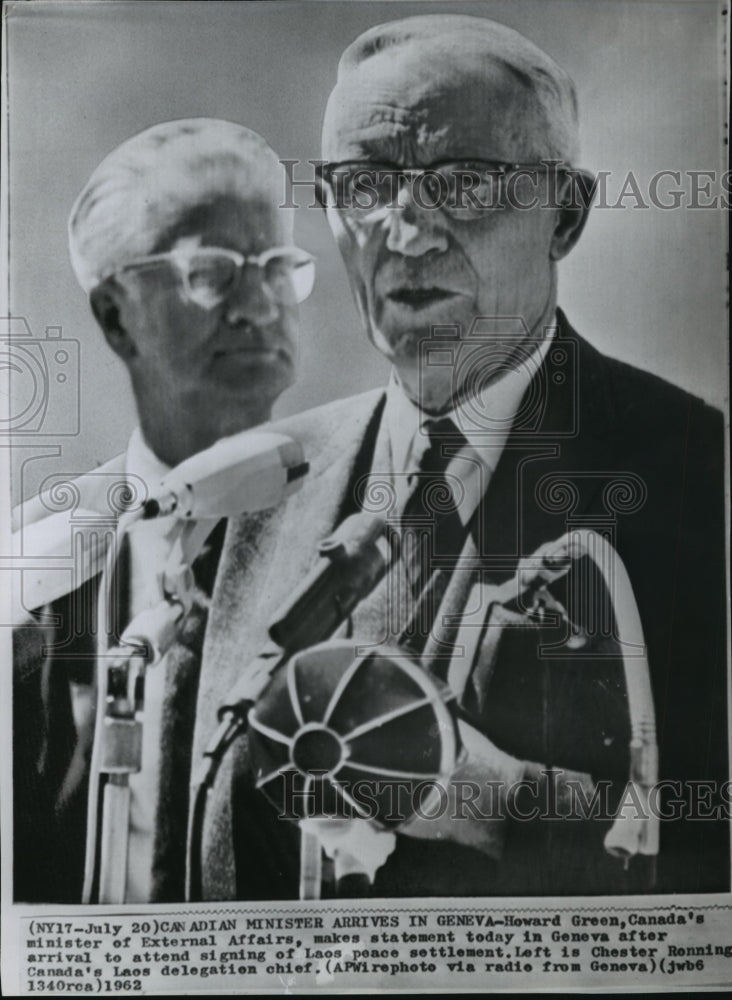 1962 Press Photo Howard Green, Canada's minister of External Affairs ...