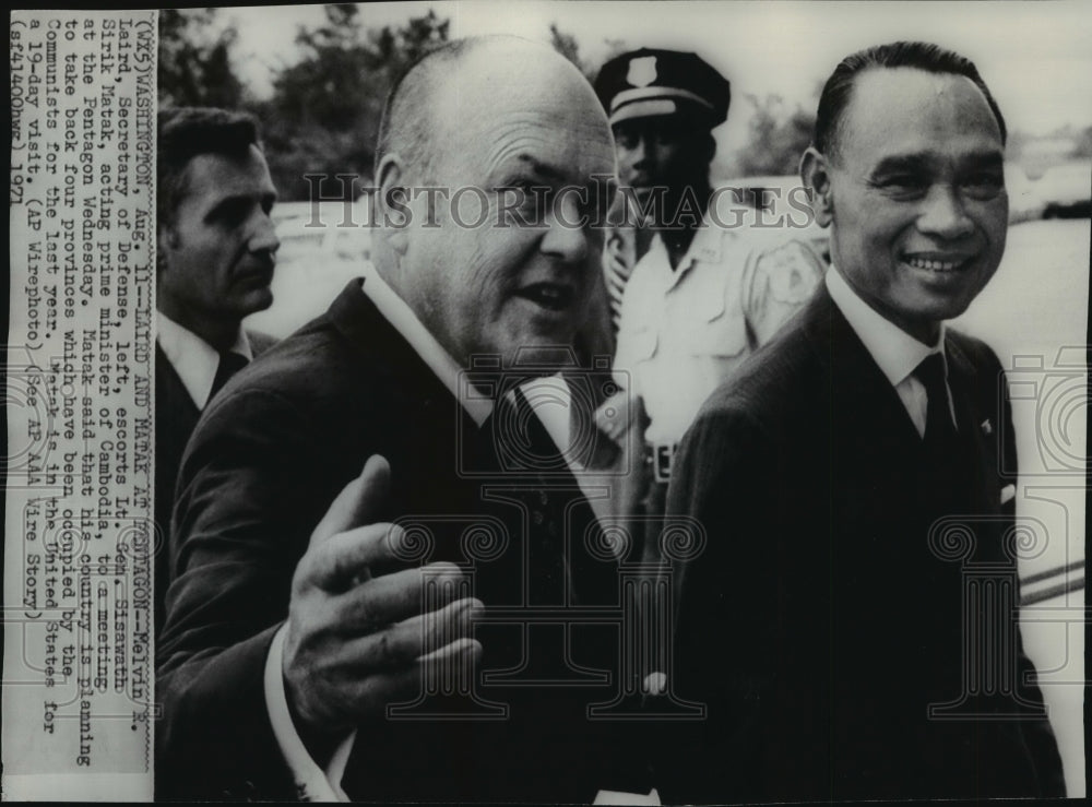 1971 Press Photo Lt Gen Sisawath Sirik Matak, acting Prime Minister of ...