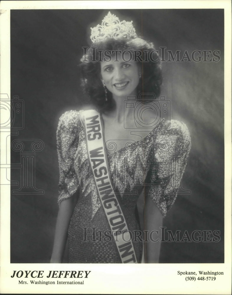 1989 Press Photo Joyce Jeffrey, Mrs. Washington International ...