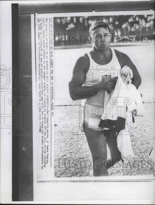 1962 Press Photo Track & field athlete,Hal Connolly, hammer throw reco ...