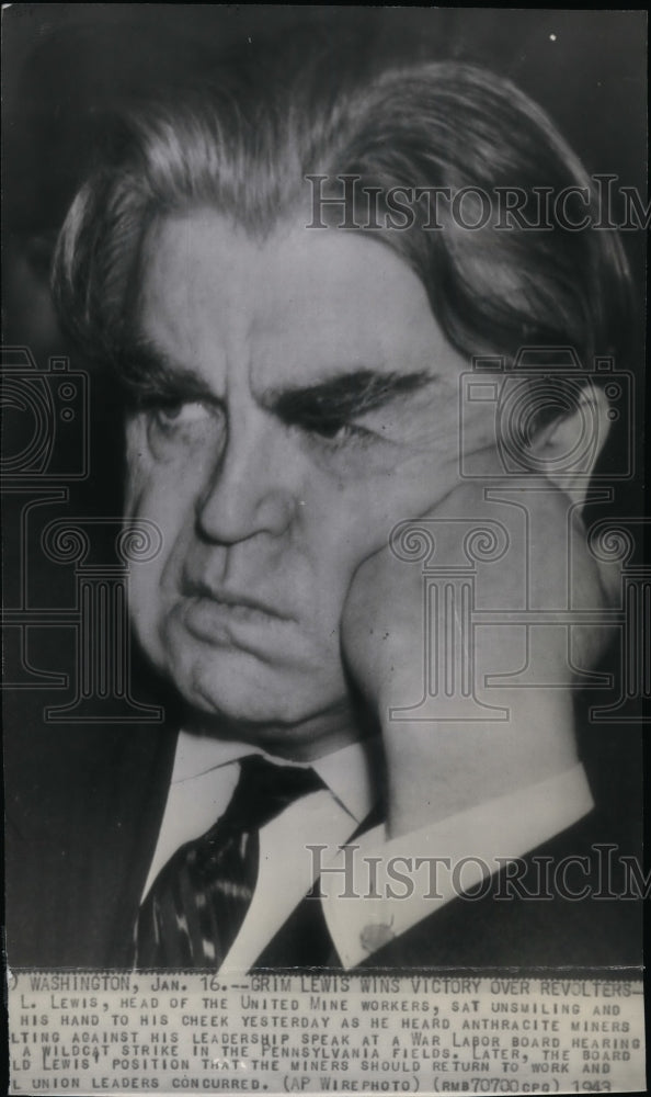 1949 Head of the United Mine Workers John Lewis, angry about strike ...