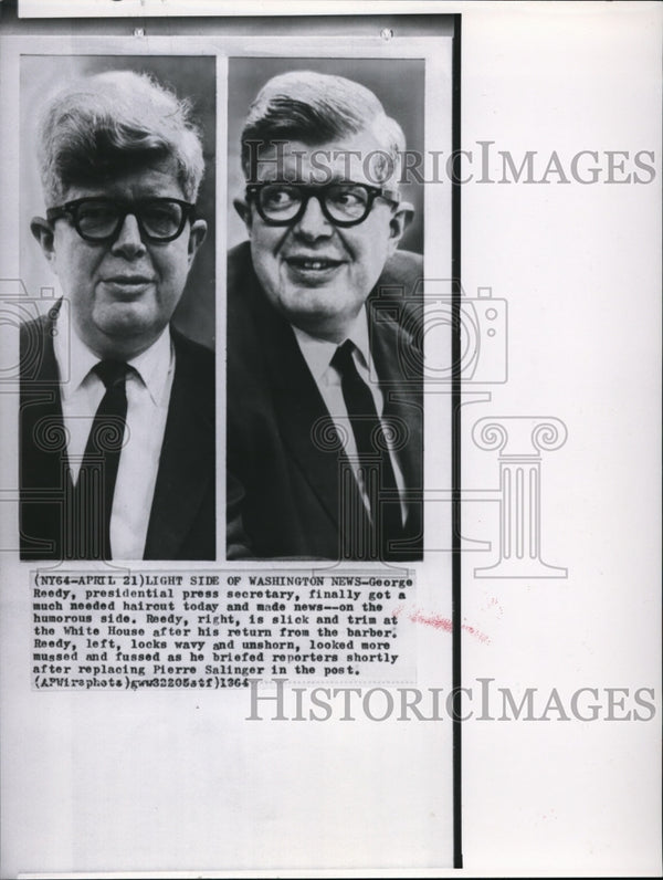 1964 Presidental Press Secretary George Reedy before & after haircut ...