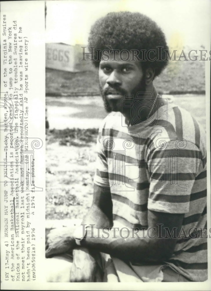 1976 Press Photo Ticky Burden of Virginia Squires of American Basketba ...