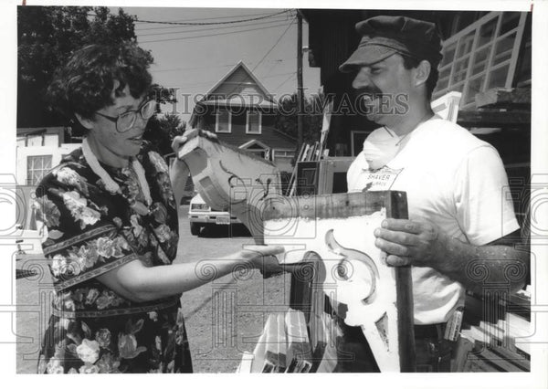 1991 Pat Guerette of Shaver Brothers Salvage with Housing Pieces ...
