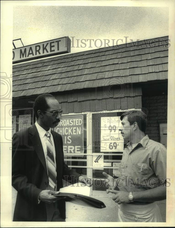 1983 Martin Patterson & Bob Sleasman outside Albany, NY food market ...