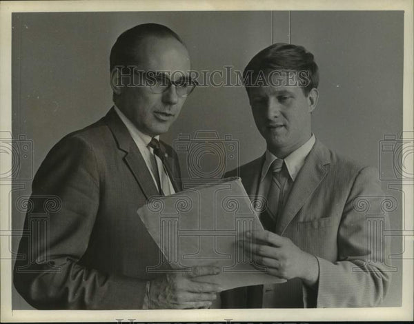 1969 Kenneth S. MacAffer Jr with Ed Winders in New York office ...