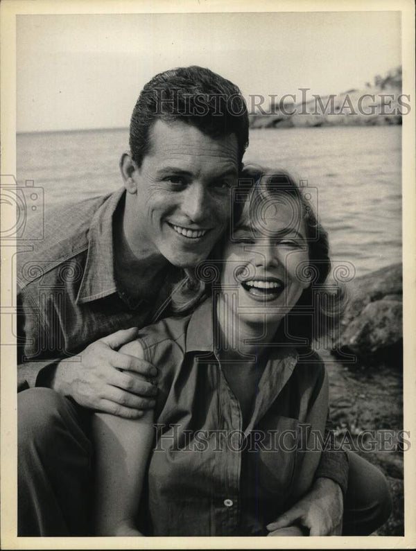 1966 Actor Paul Burke with costar in movie scene - Historic Images
